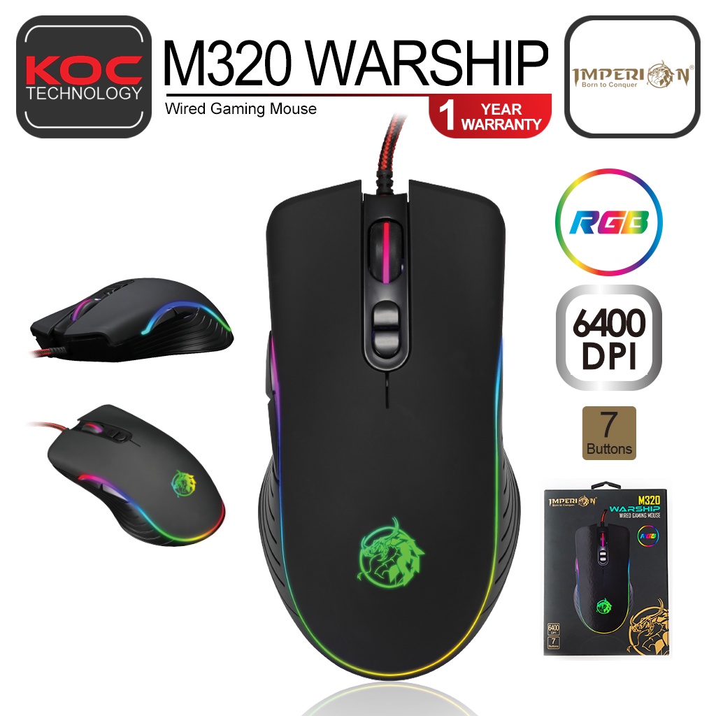 Imperion M320 Warship RGB Gaming Mouse (6400DPI) | Shopee Malaysia