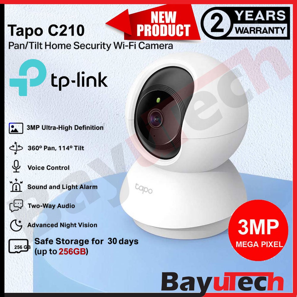 [Ready Stock] TP-Link Tapo C110 / C210 3MP Full HD Pan / Tilt Wireless WiFi CCTV Home Security ...