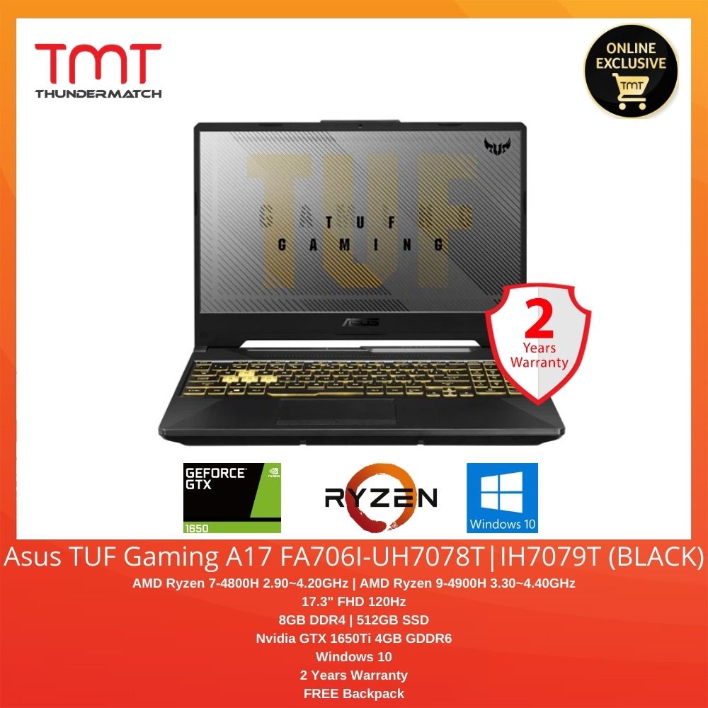 Asus TUF Gaming Laptop A17 FA706I-UH7078T / IH7079T | (Ryzen 7-4800H | Ryzen 9-4900H)| 8GB 512GB ...