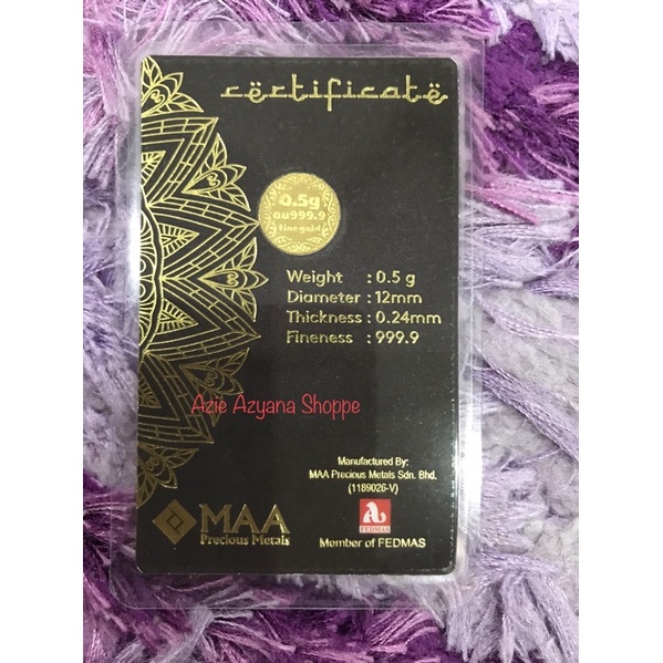Emas 999.9 Gold Bar 0.5 gram ( 0.5g ) - SYILING 🔥READY STOCK🔥 | Shopee Malaysia
