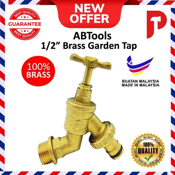 1/2Inch Brass Garden Bib Water Tap 🔥 Ready Stocks 🔥 With Hose Nozzle ...