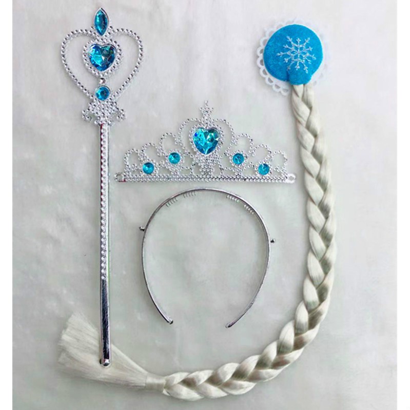 Ready Stock Frozen Princess Wand and Crown Set Elsa Anna Wig and Gloves ...