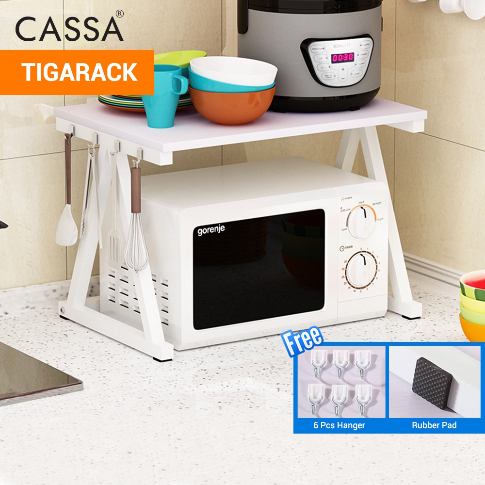 Heavy Duty Two/2 Tinggi 2Tiers Microwave Oven Rice Cooker Rack Kitchen ...