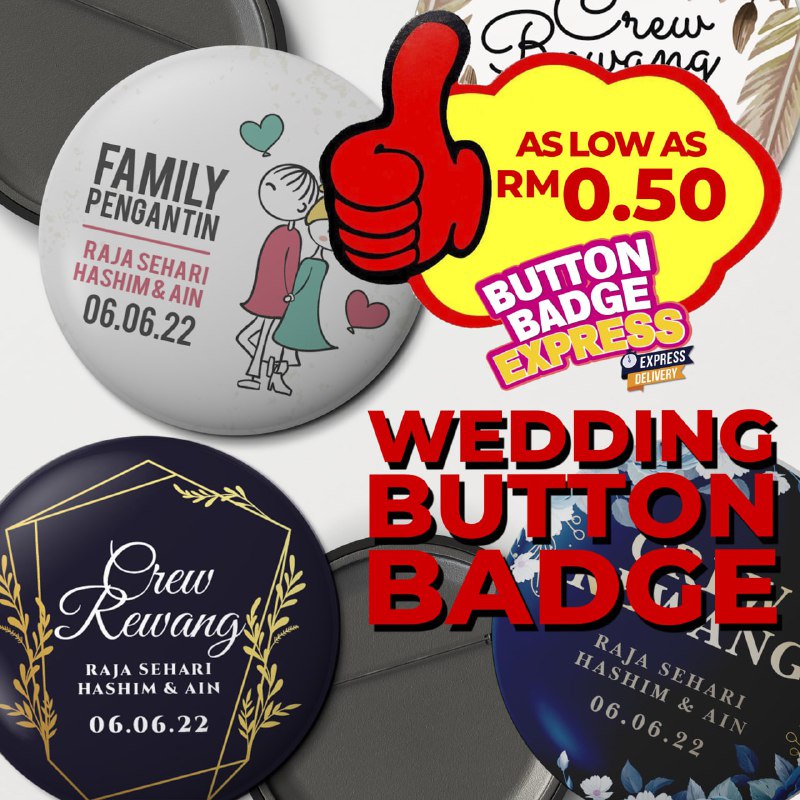 BUTTON BADGE FREE DESIGN CREW REWANG FAMILY PENGANTIN KENDURI KAHWIN ...