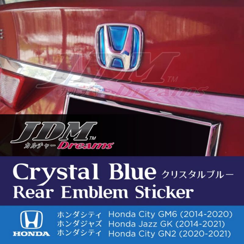 J-Dreams Magical Crystal (BLUE) Rear Emblem Sticker for Jazz FIT City ...