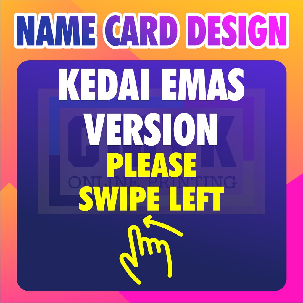 [TEMPLATE] KEDAI EMAS VERSION Business Card / Name Card WITH PRINTING ...