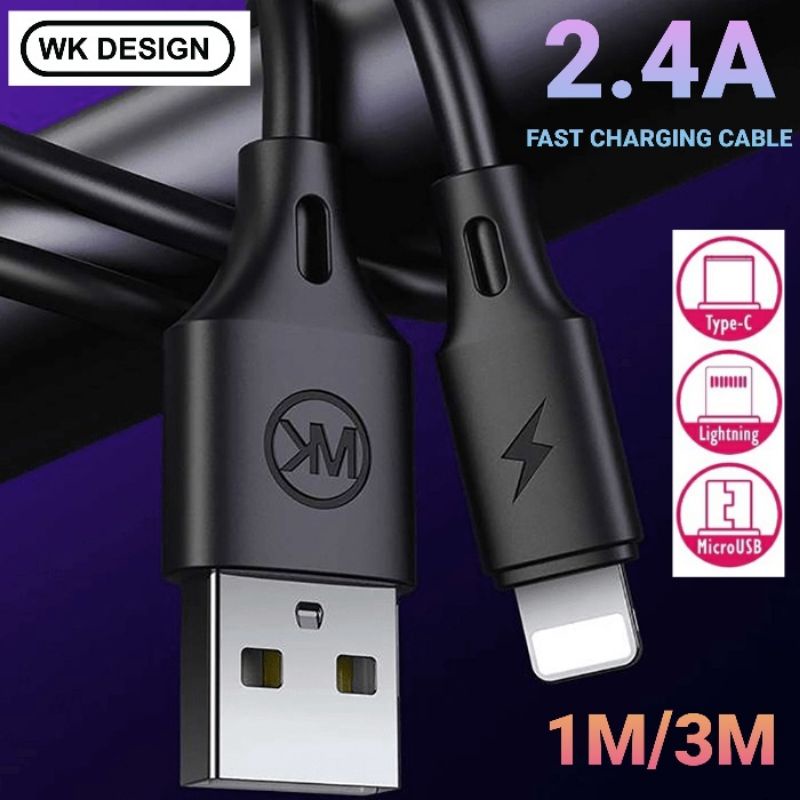 WK Design Cable WDC092 1m 2.4A Quick Fast Charging High Efficiency ...