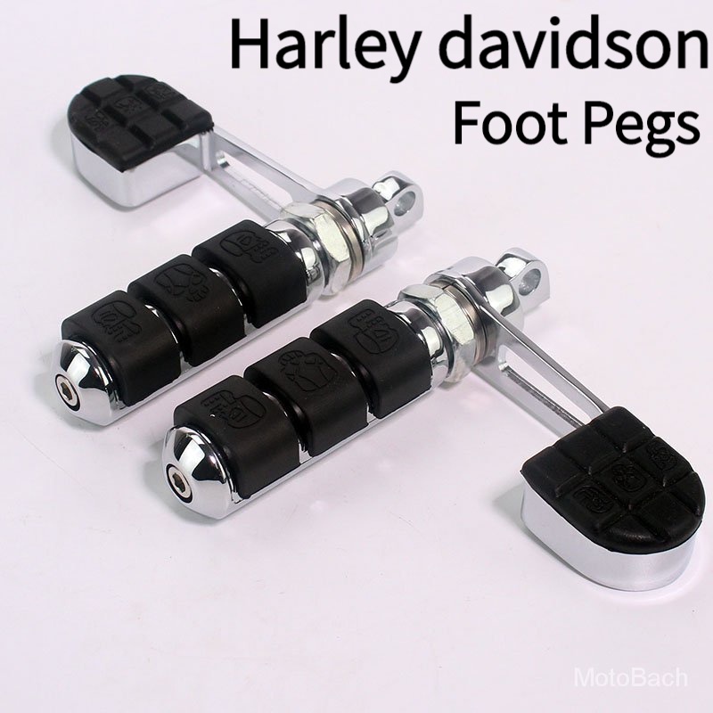 Harley davidson accessories Chrome Skull Anti-Vibe Foot Pegs Male Mount ...
