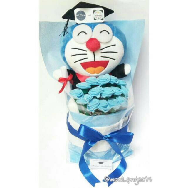 Doraemon Doll Bouquet, Flannel Flower Bouquet, Graduation Flower ...