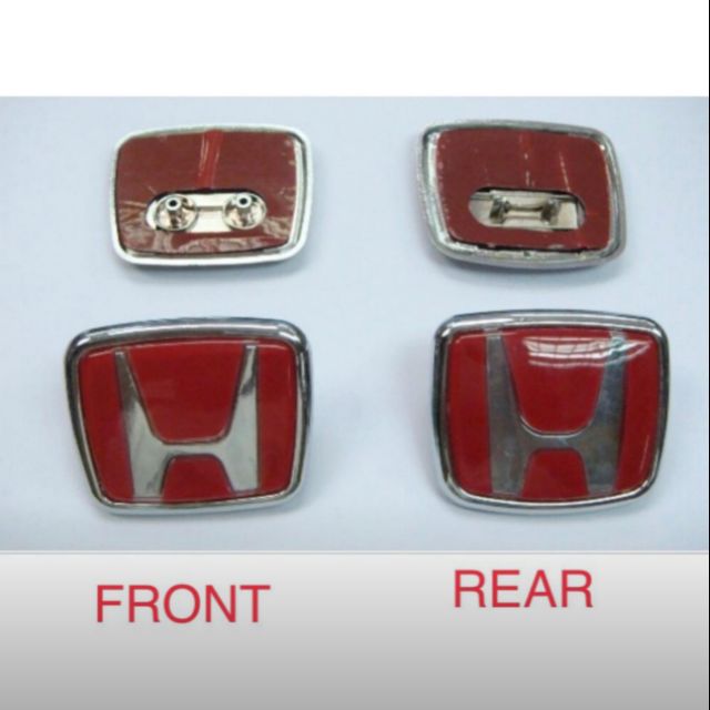 Honda H red color logo Civic EG EK & EJ FRONT & REAR Embelem Emblem ...