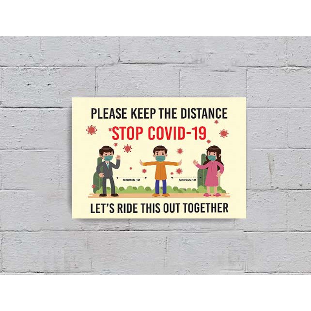 SIGNAGE FOR VIRUS PRECAUTION PLEASE KEEP THE DISTANCE | LIGHT BROWN ...