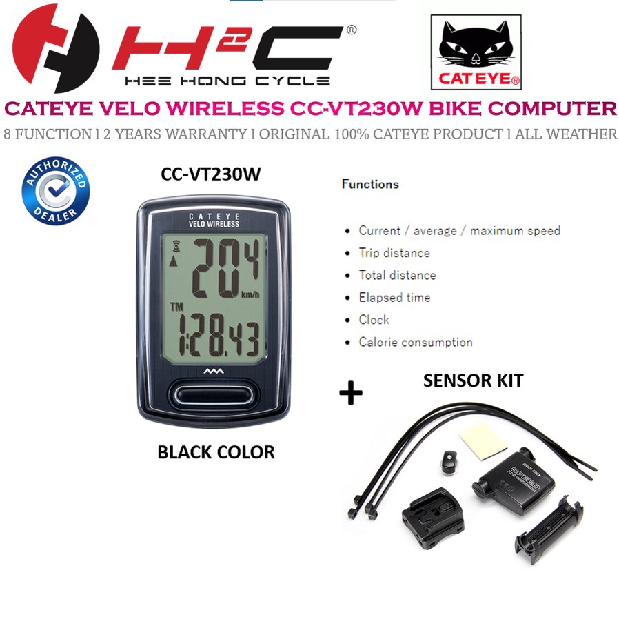 Cateye Velo Wireless CC-VT230W Cycling Computer | Shopee Malaysia