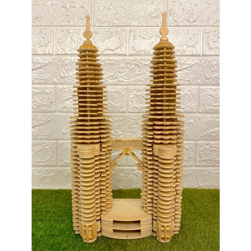 DIY 3D WOODEN PUZZLE KLCC | Shopee Malaysia