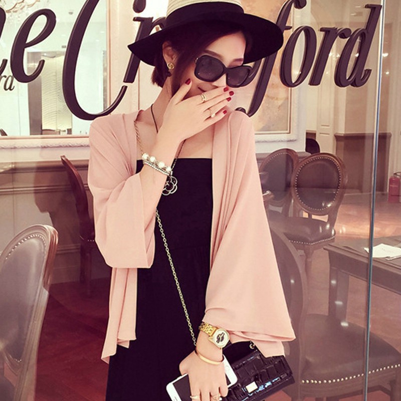 Korean Women Lazy Loose Sunscreen Cardigan Summer Sexy Chiffon Cardigan