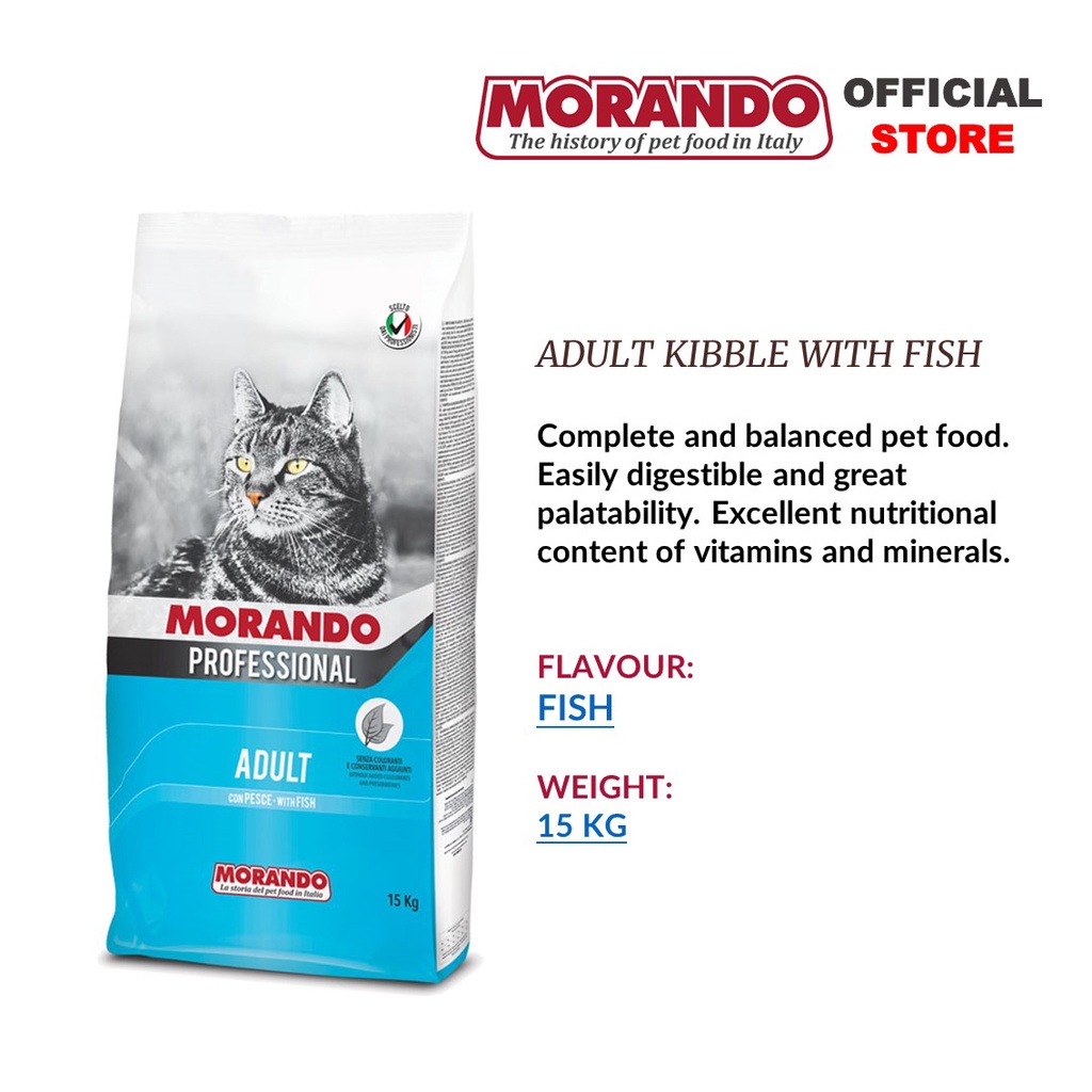 MORANDO PROFESSIONAL Adult Kibbles With Fish Cat Food (15kg) | Shopee ...