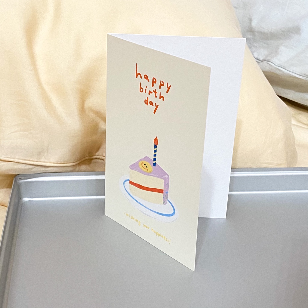 Birthday folded card: cake card Shaped cake| Stickwithme4ev | Shopee ...