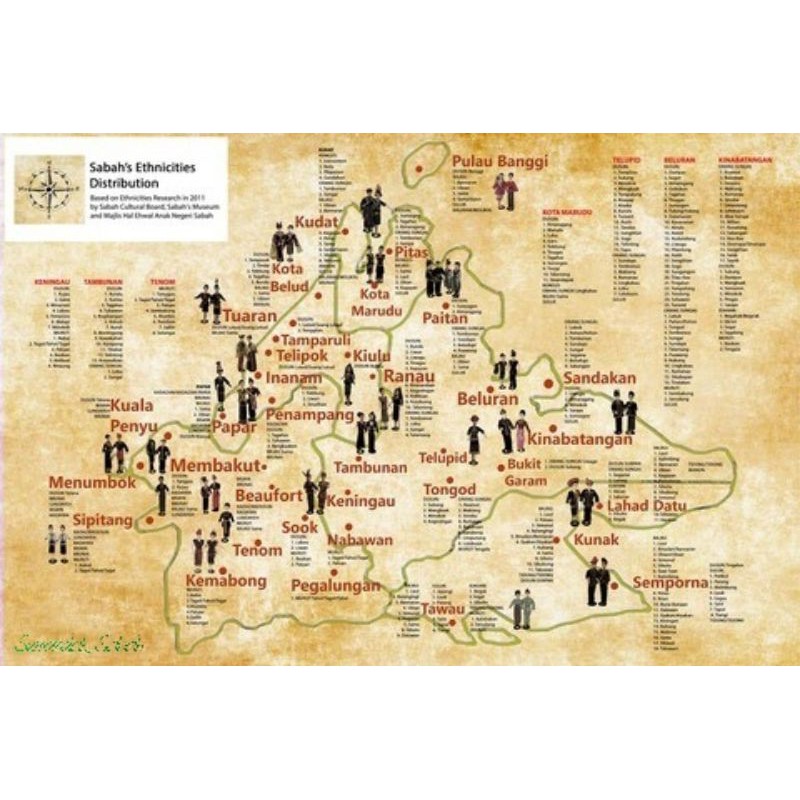 Sabah's Ethnicities Distribution Map | Shopee Malaysia