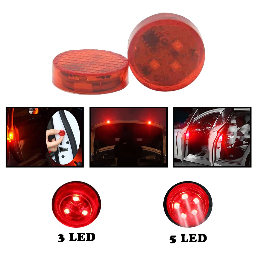 3/5 LED 🚨 Universal Wireless Anti Rear-end Collision Car Door Warning ...