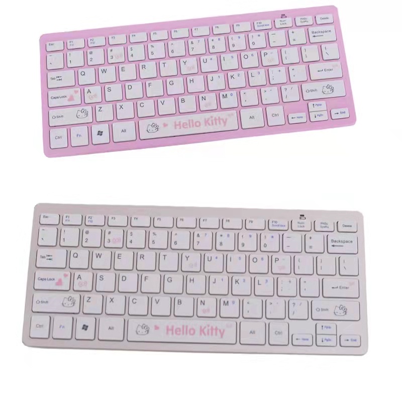Hello Kitty wireless keyboard mouse pad notebook mute keyboard | Shopee ...