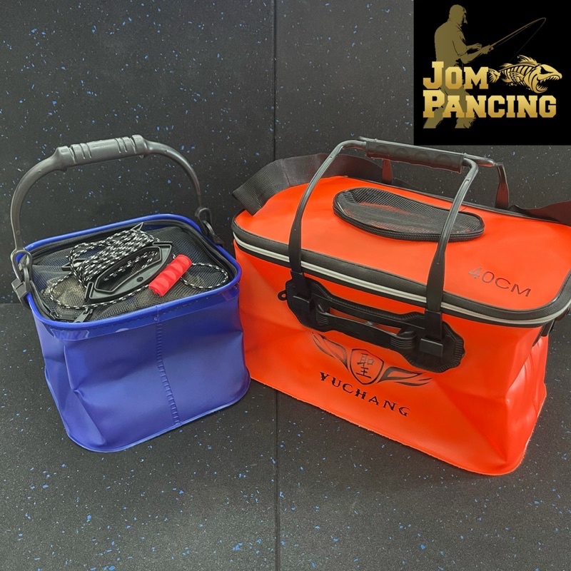 【Jom Pancing】Container for Living Lure Prawn Fish,Tong Bekas Getah ...