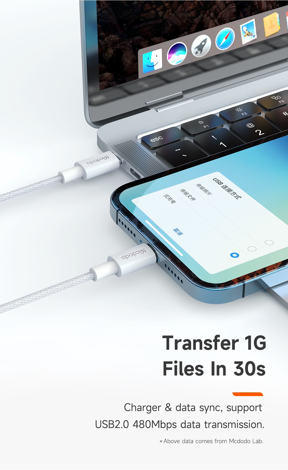 Mcdodo Type-C To iPhone Cable 60W / 36W PD Fast Charge Lightning Data ...