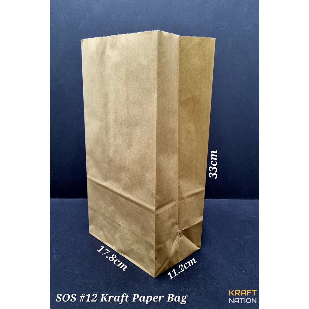 [Wholesale] Kraft SOS Paper Bag#4/6/8/12/14/19 Brown Paper Bag Take ...