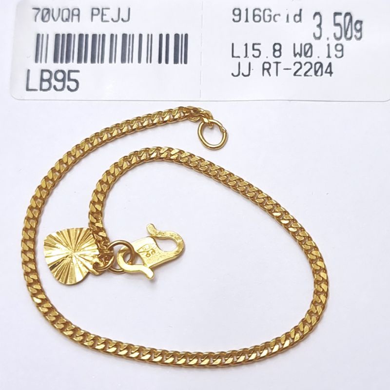 RANTAI TANGAN MESIN (PADU) BUDAK/DEWASA EMAS 916 TULEN 1g-8g UP ...