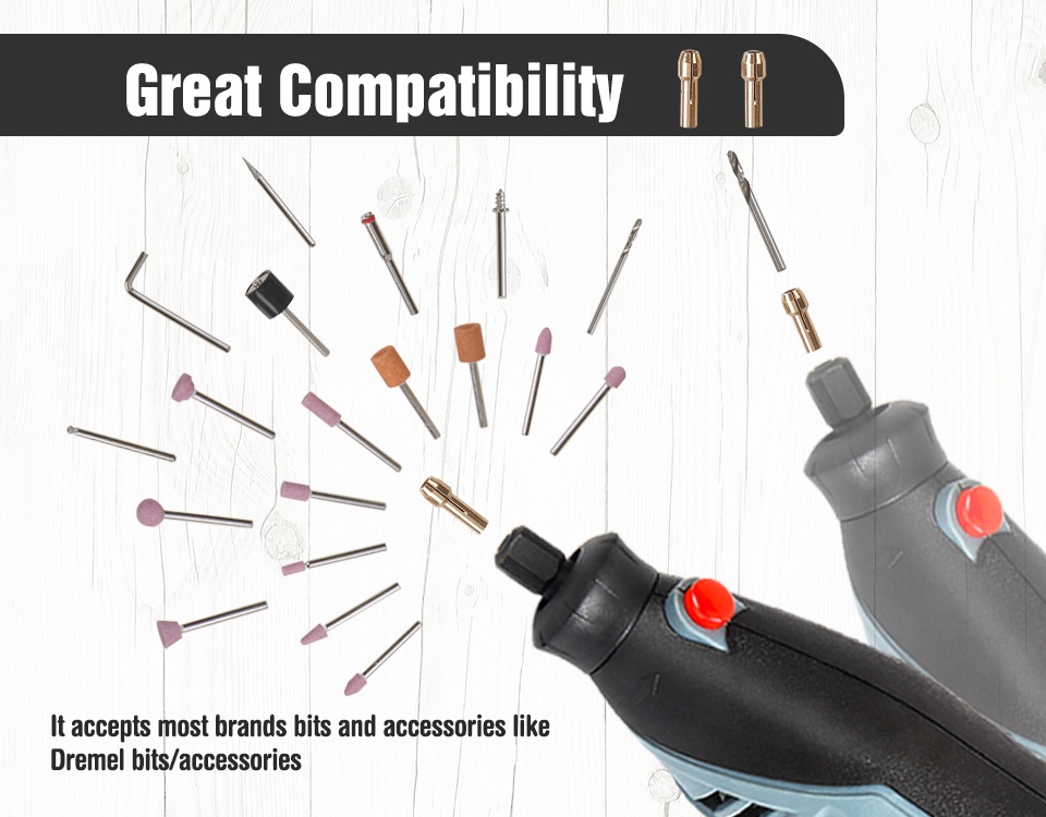 WORKPRO 130W Electric Mini Drill Grinder Engraver Variable Speed Rotary ...