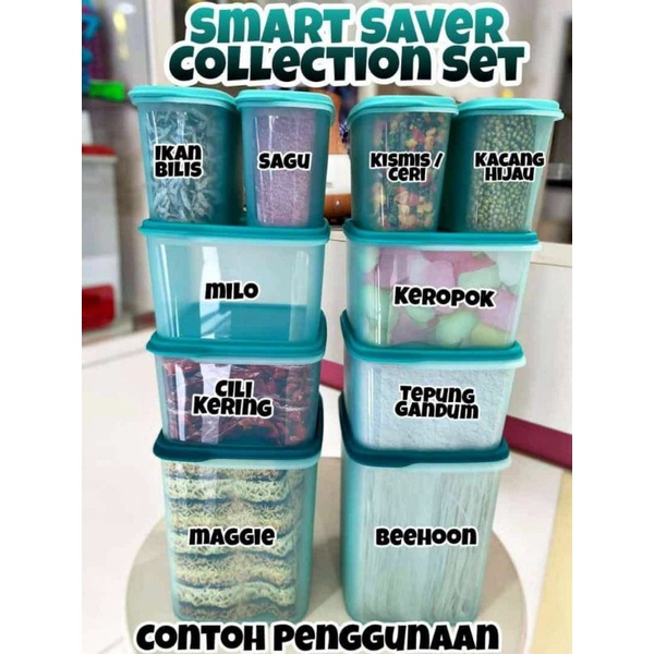 BEKAS SIMPAN MAKANAN DAPUR SMART SAVER TUPPERWARE | Shopee Malaysia