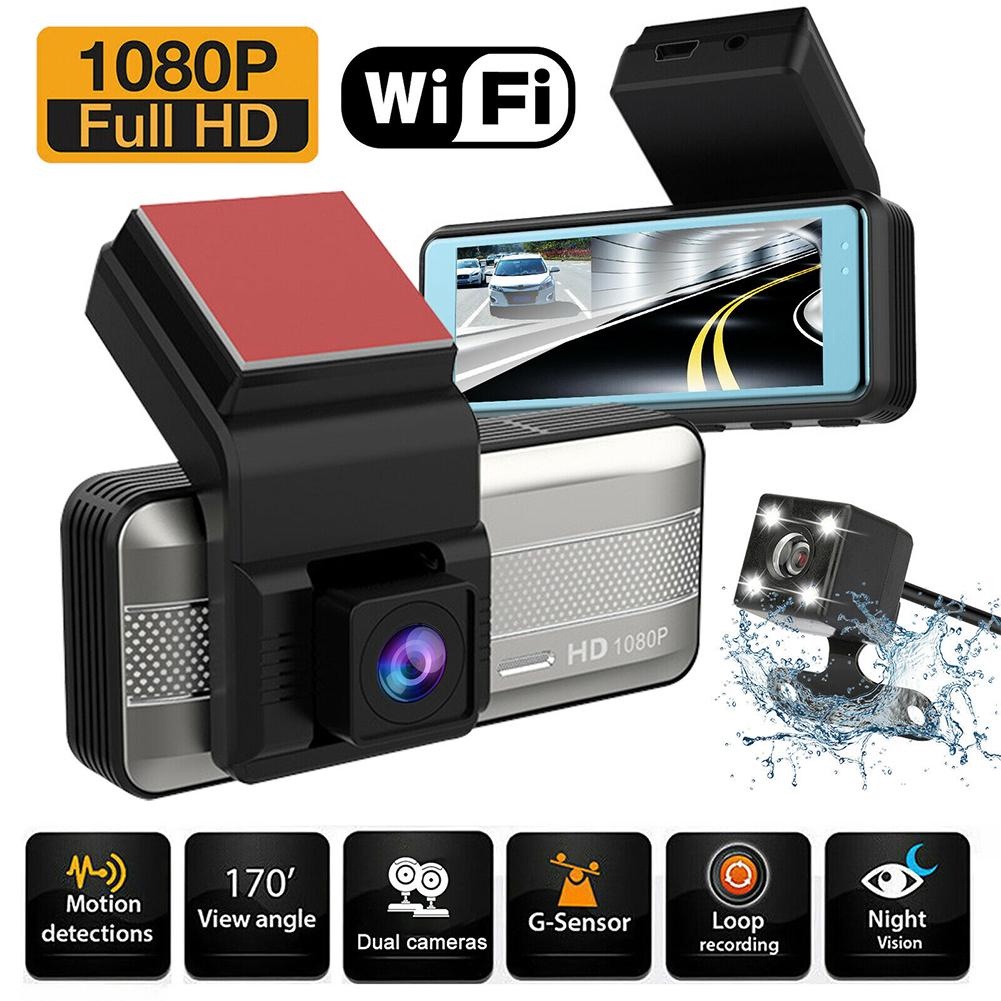 GOQ T711 Wifi Car Camera Recorder (Front and Back) Dual Lens Dashcam Video Cam Night Vision ...