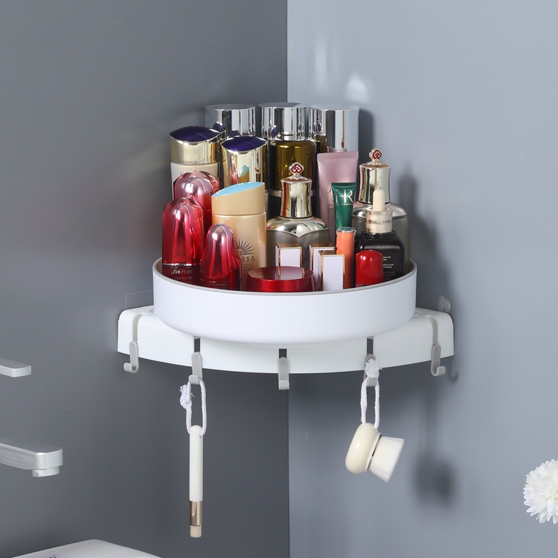 [LOCAL STOCK] Rotate Shelf Turntable Organiser Storage Rack Punch-free ...
