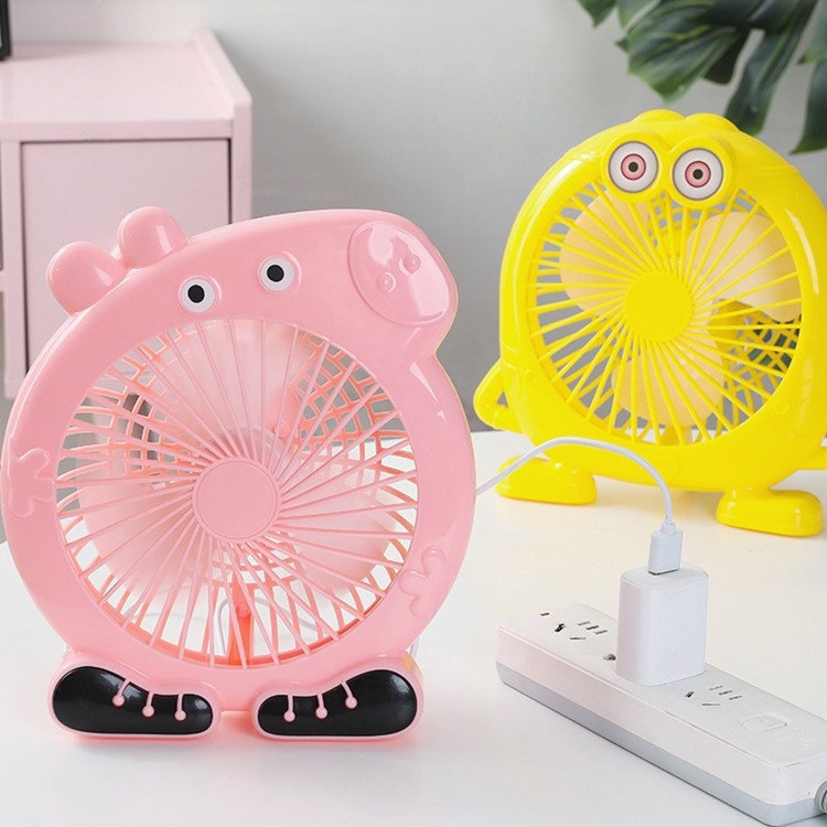 Table Fan Cute Cartoon Electric Kipas Angin Caton Desktop Office Mini ...