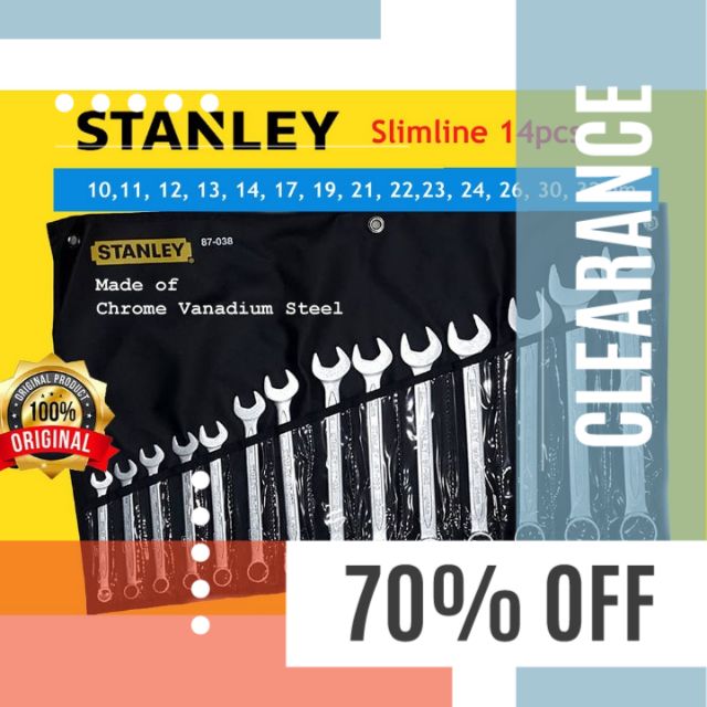 STANLEY 87-709 Slimline 14 Piece Combination Wrench Set | Shopee Malaysia