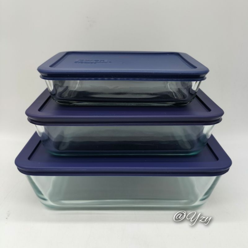 PYREX SIMPLY STORE RECTANGULAR GLASS STORAGE 6PCS | Shopee Malaysia