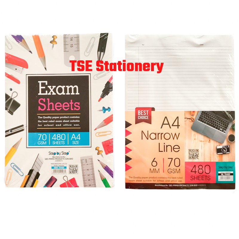 SBS A4 70gsm 480Sheets Test Pad | Test Sheet | Exam Pad | Foolscap ...