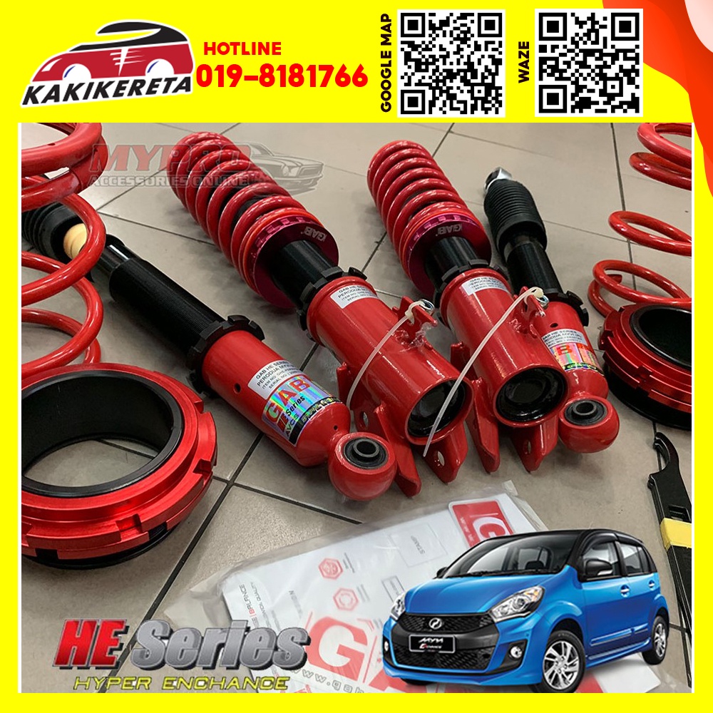 🔥Adjustable (S) GAB HE🇯🇵 perodua Myvi 2005-2017 🇯🇵Gab He Series (S) Hi ...