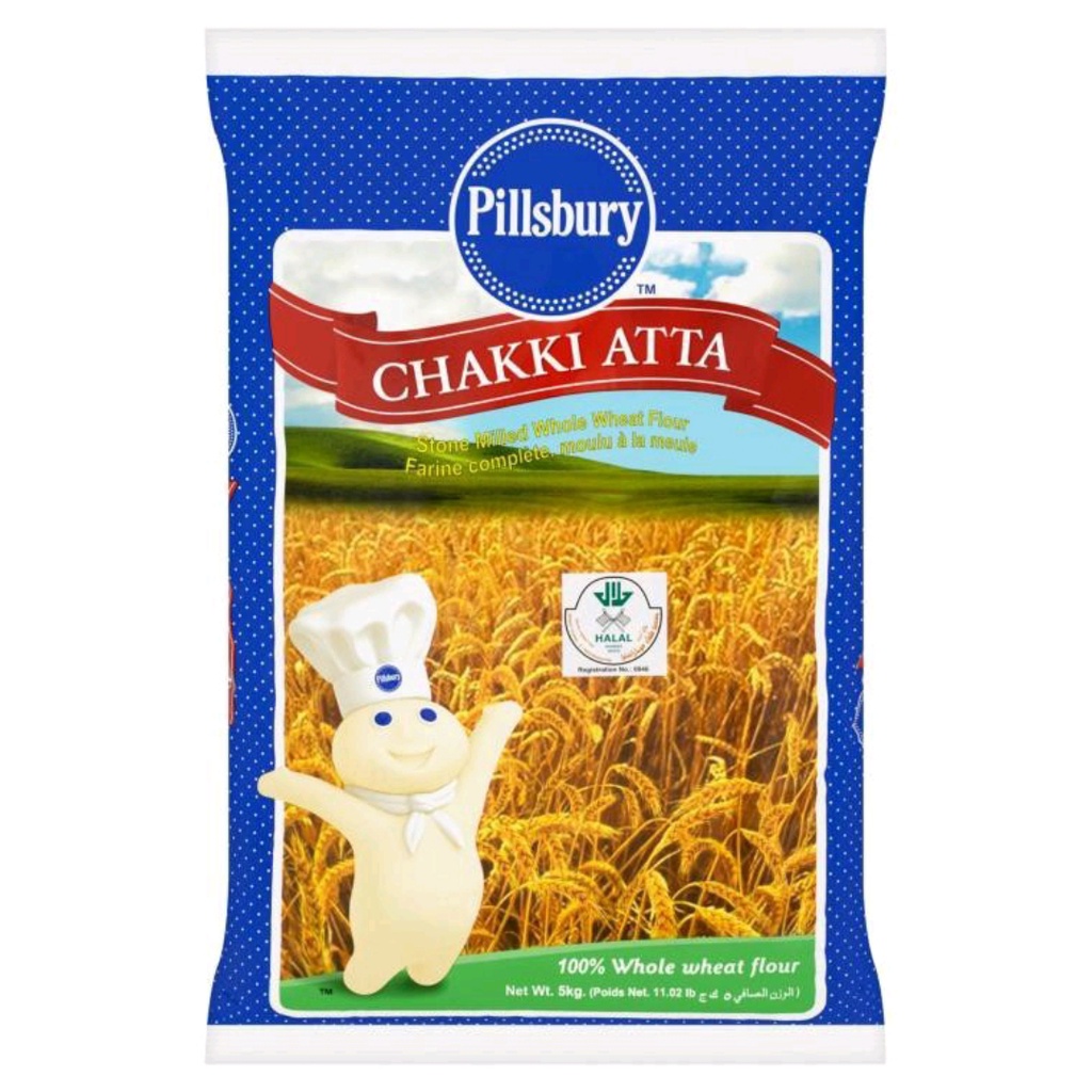 Pillsbury Chakki Atta Flour/ Tepung Atta ( Whole Wheat Flour ) - 1KG ...