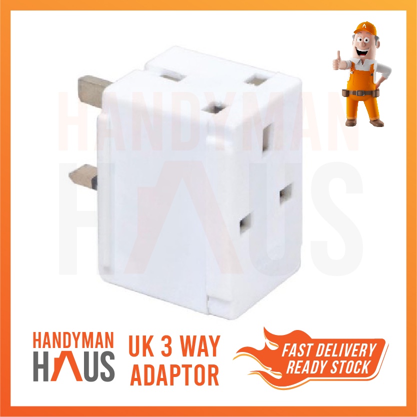 3 Way Universal Multiple Adapter 13a 3 Pin Uk Plug Multi Adaptor Round Flat Socket Charger