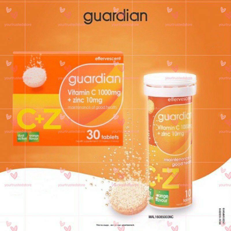 Guardian Effervescent Vitamin C 1000mg + Zinc 10mg | Shopee Malaysia