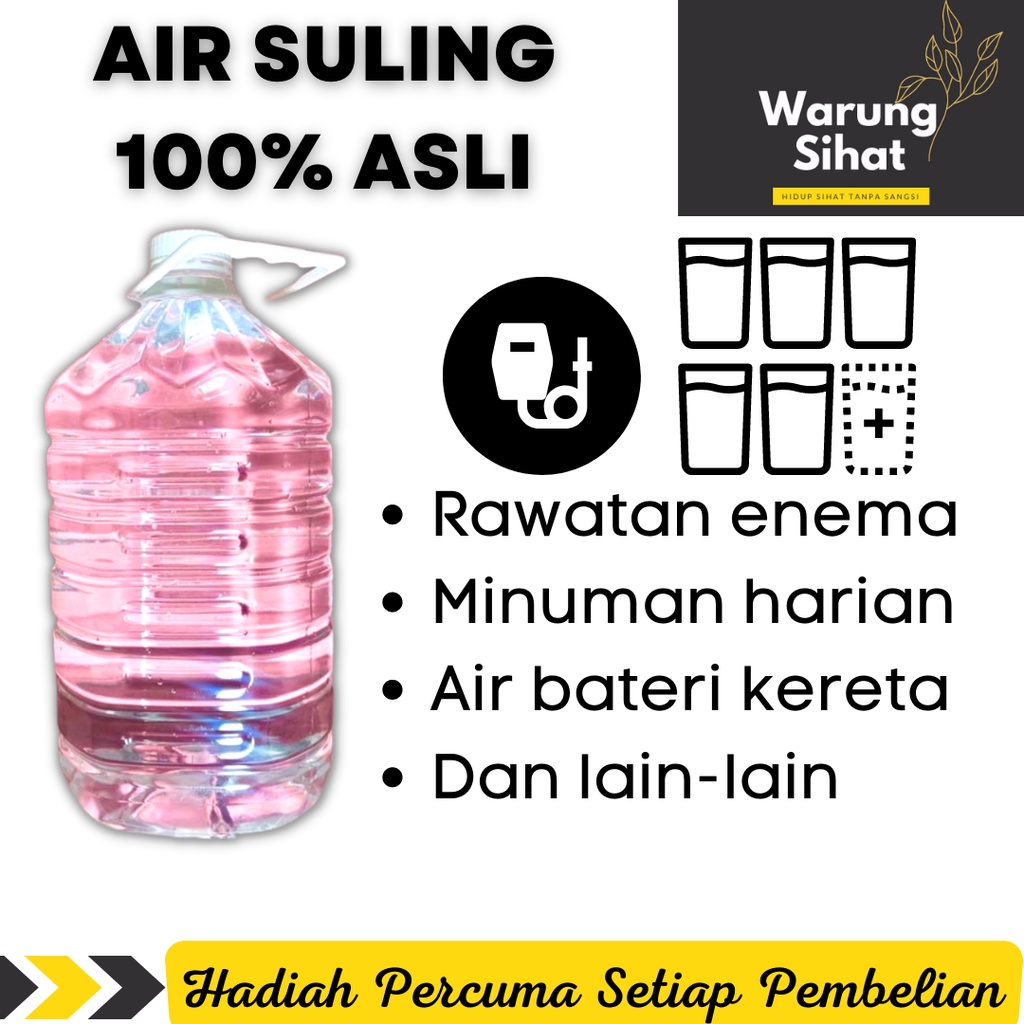 Distilled Water / Air Suling 100% Pure Homemade 5 Litre | Shopee Malaysia