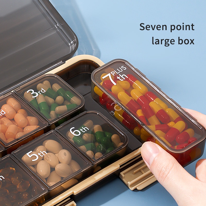 【YinLong】Pill box 7 Days Large Grid Portable Pill Box/ Small Size For ...