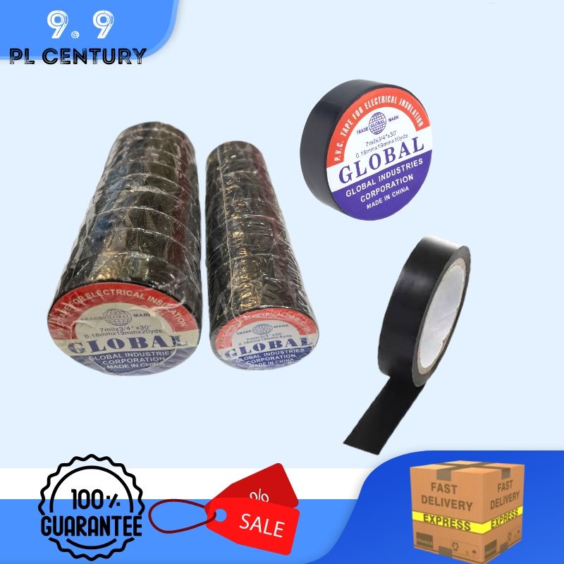 18mm pvc tape Black color (1 roll 10 pcs) | Shopee Malaysia