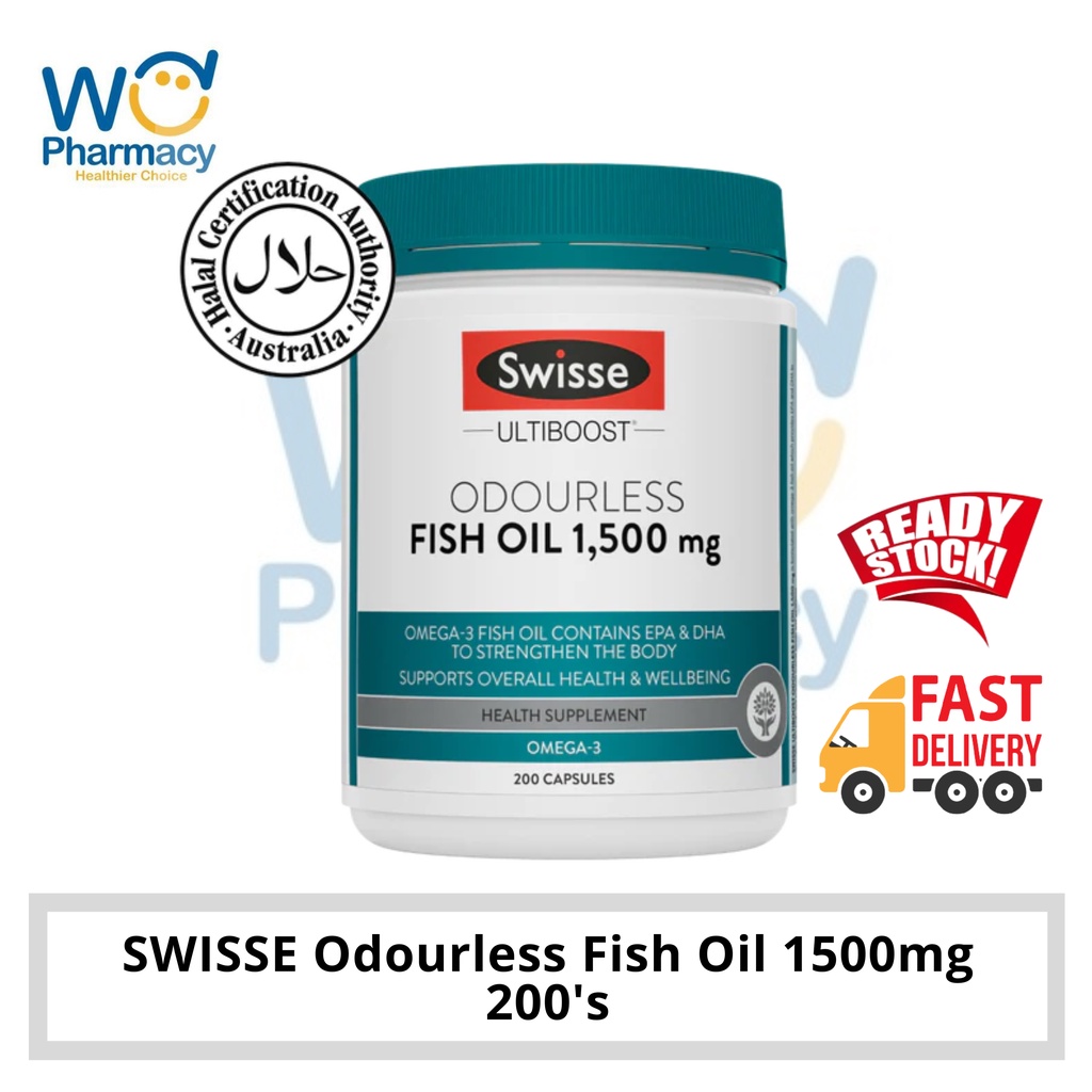 SWISSE Odourless Fish Oil 1500mg 200's | Exp: 05/24 | Shopee Malaysia