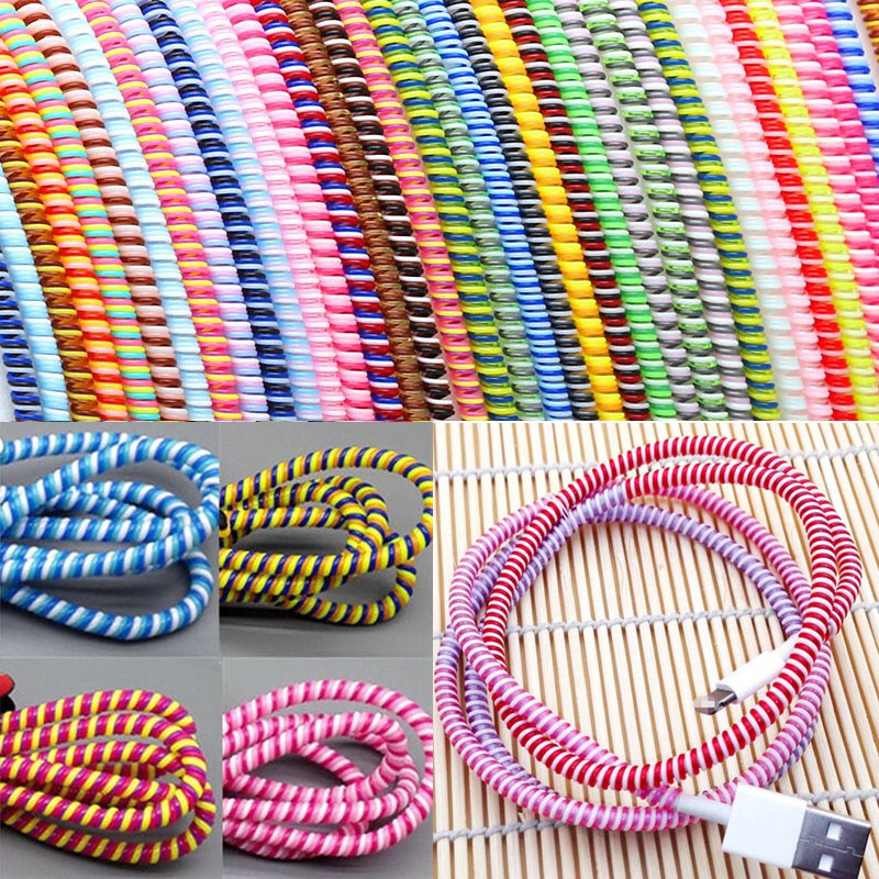 1.4m Cable Protector Wrapper 3-colors-in-one Headphone Wire Protection ...