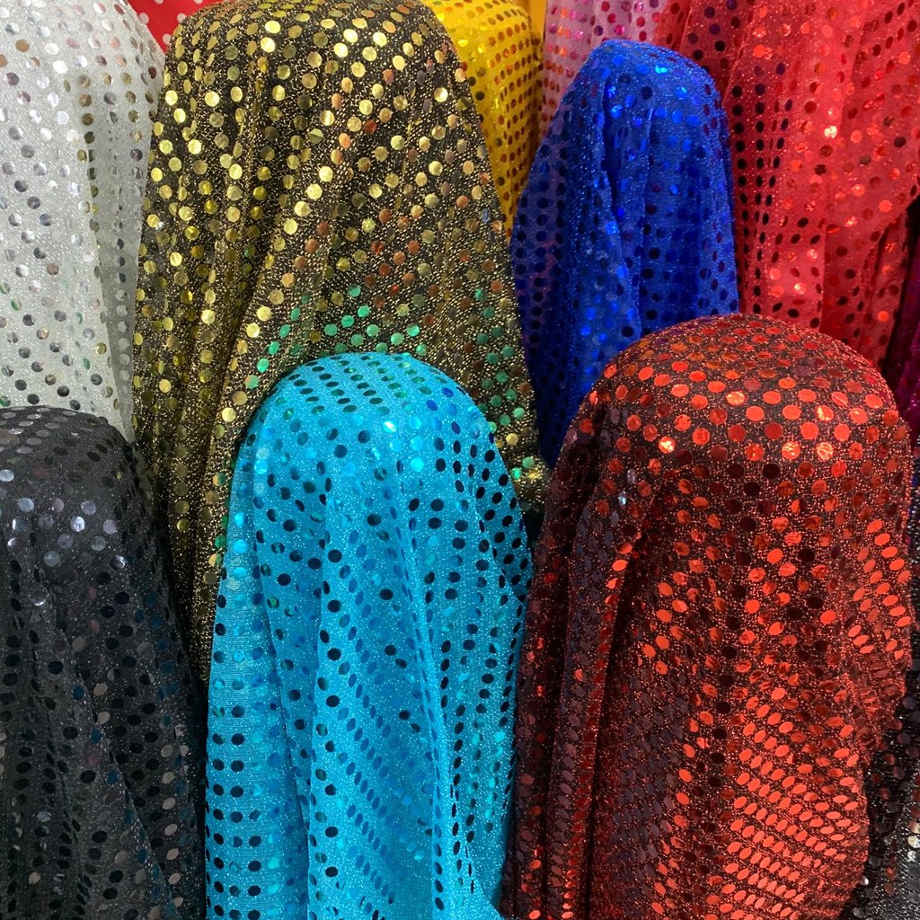 Kain Sequin diameter 6mm , 3mm Width 44" (Price for 0.5 meter) | Shopee ...