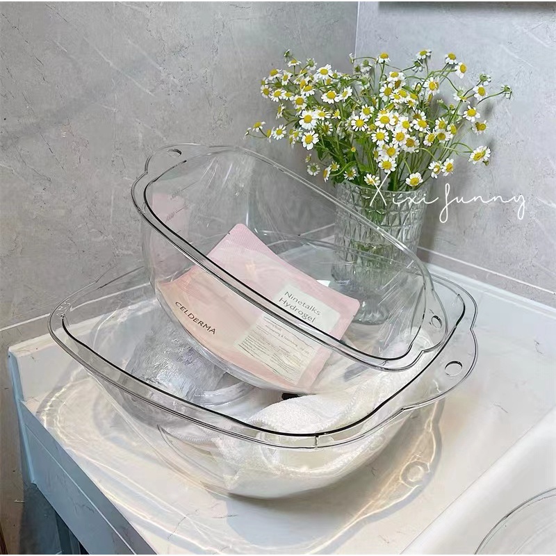 Basin Transparent Washbasin Enlarged Bathroom Laundry Basin Plastic ...