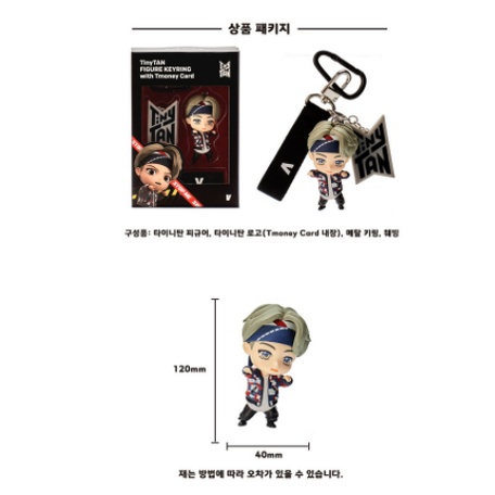 T money [BTS OFFICIAL] BTS figurineBT21 TINYTAN FIGURE KEYRING with Tmoney Card BTS keychain for ...