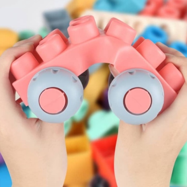 Children Kids20 40 50 Pcs DIY Colorful Soft Rubber Lego Huge Rubber ...