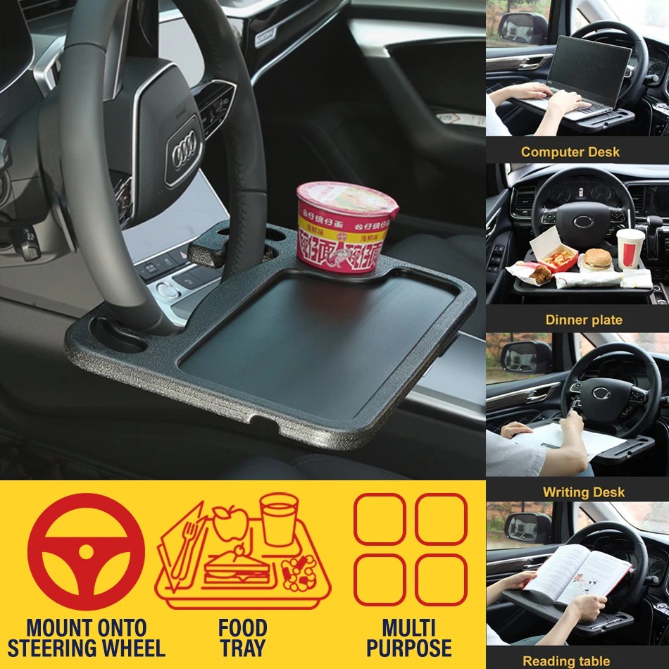 Chiaw77 Car Steering Wheel Dining Eating Food Tray / 大号餐盘(方向盘卡托车载小饭 桌 ...
