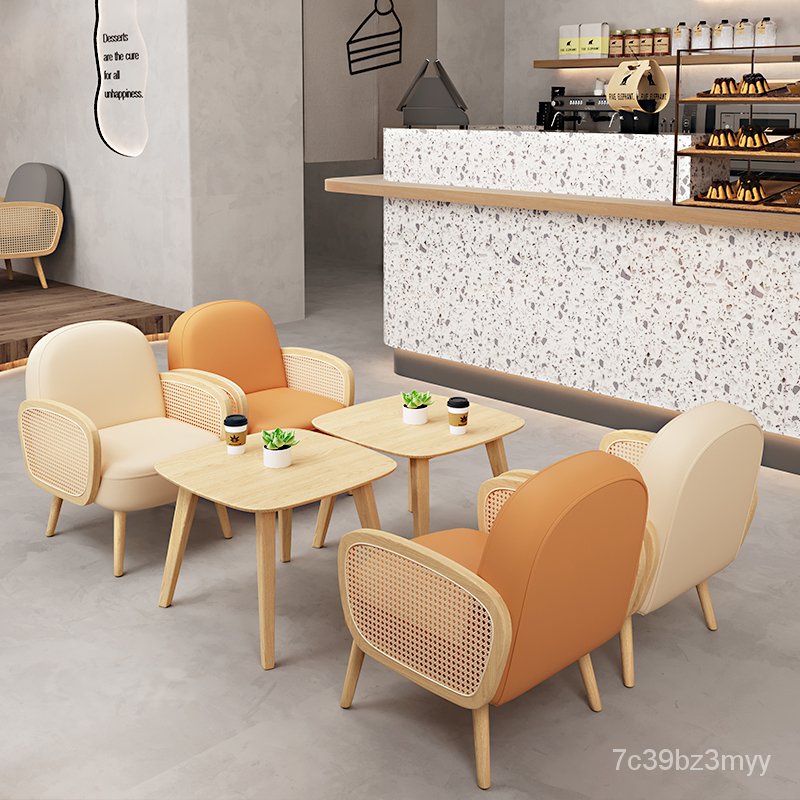 Simple Casual Rattan Milk Tea Shop Coffee Shop Couch Dessert Baking ...